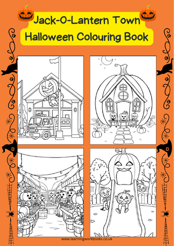 Jack-O-Lantern Town Halloween Colouring Book | Teaching Resources