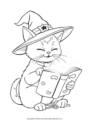 Happy Black Cats Halloween Colouring Book | Teaching Resources