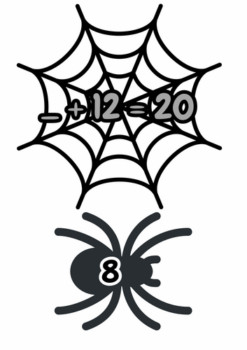 number bonds to 10 and 20 missing number- spider webs- halloween ...