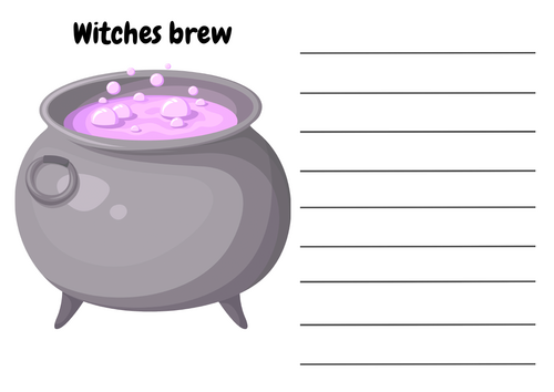 Witches brew- writing template | Teaching Resources