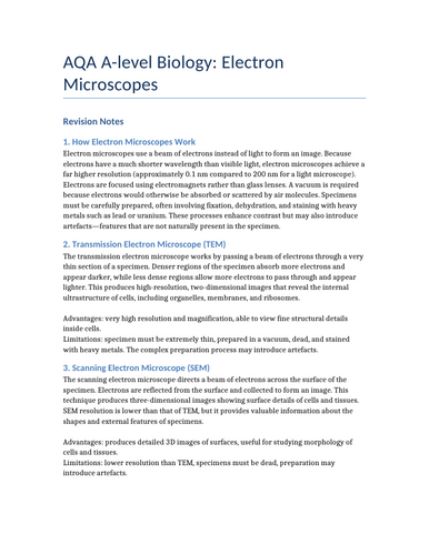 A level Biology: Cell Structure Activity Pack | Teaching Resources