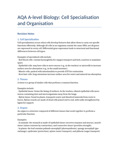 A level Biology: Cell Structure Activity Pack | Teaching Resources