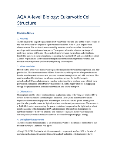 A level Biology: Cell Structure Activity Pack | Teaching Resources