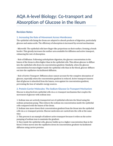 A-level Bio Revision Pack: Transport Across Membranes | Teaching Resources