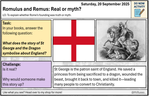 [KS3 - Romans] Romulus and Remus: Real or Myth? | Teaching Resources