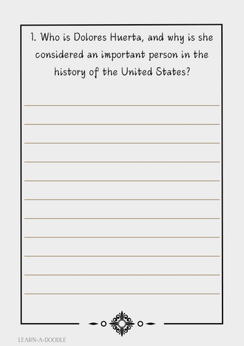 Dolores Huerta: Kids’ Question & Answer Booklet on Justice and Fairness ...