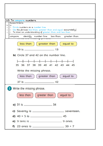 Place Value – (Y2) Compare, Order & Count in 2s, 5s, 10s and 3s (White ...