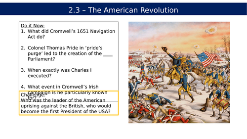 Power and the People AQA GCSE Lesson 7 - The American Revolution ...