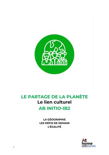 French Cultural Link Sharing The Planet Ab Initio IB2 | Teaching Resources