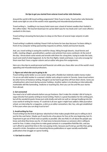 Travel Writing - Being A Travel Writer | Teaching Resources