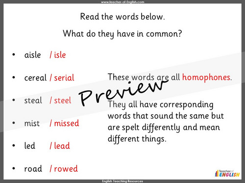 Homophones and Other Words that are Often Confused – KS2 Spelling ...