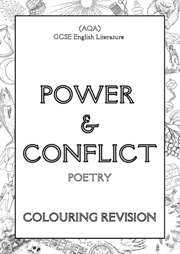 Power & Conflict Poetry | Fun Colouring Book | GCSE English Literature ...