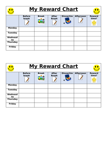 Simple Reward/ Behaviour Chart | Teaching Resources