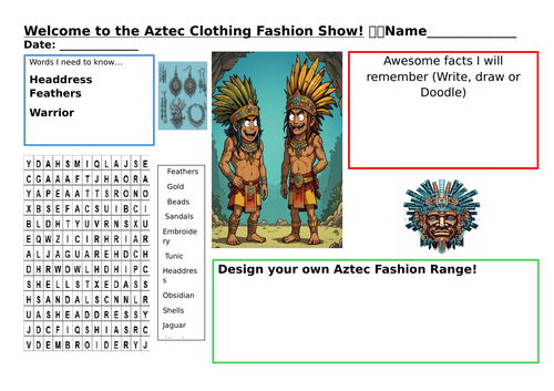 Year 4 Aztecs Clothing Teaching & Learning Pack | Teaching Resources