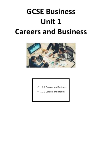 New Specification WJEC GCSE Unit 1.2 Careers and Business | Teaching ...