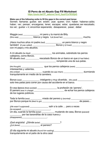 Spanish Imperfect Tense Story, Video + Worksheets | Teaching Resources