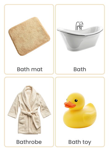 Bathroom & Household Objects Flashcards – 48 Realistic Printable Cards ...