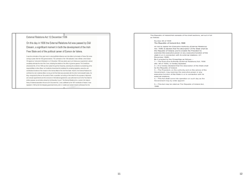 Reactions to Éire’s Declaration of a Republic (1949) Source Booklet ...