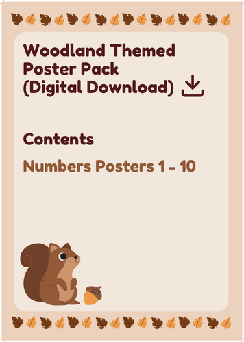 Woodland Themed Posters - Numbers from 1-10 | Teaching Resources
