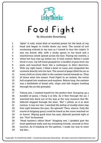 Food Fight - LinkyThinks Reading Comprehension | KS2, KS3, SATs, 11+ | Teaching Resources