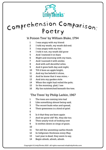 LinkyThinks Poetry Resource: ‘A Poison Tree’, William Blake & ‘The ...