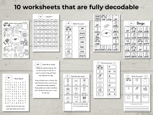 Phase 3 Phonics Workbook ar sound | Teaching Resources