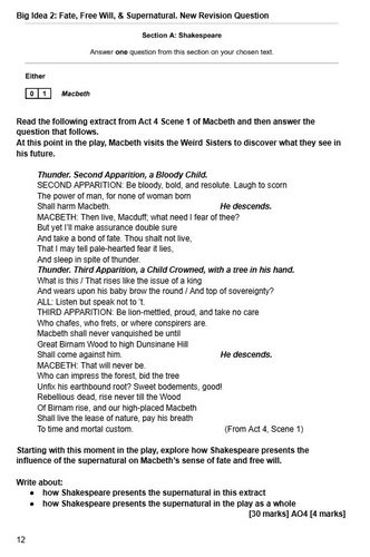 Macbeth – 18 AQA Exam Questions (2017–2024 Past Papers + 10 New ...