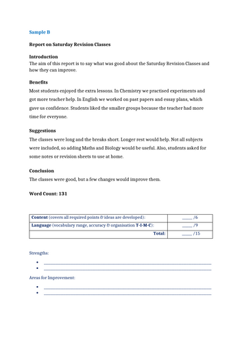 IGCSE ESL Report Writing Made Easy: Paper 2, Exercise 6 | Teaching ...