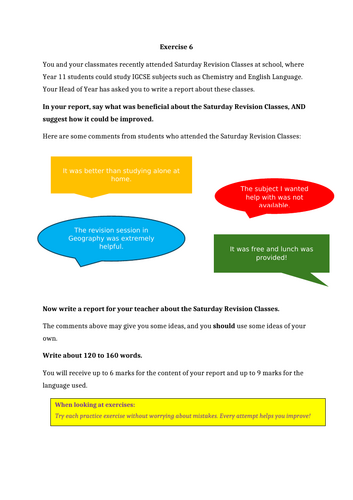 IGCSE ESL 0511 Report Writing Made Easy – Paper 1 Exercise 6 (Model ...