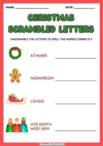 Christmas ESL Vocabulary Activities & Worksheets | Christmas Games ...