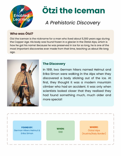 KS2 History - Otzi the Ice Age Man | Teaching Resources