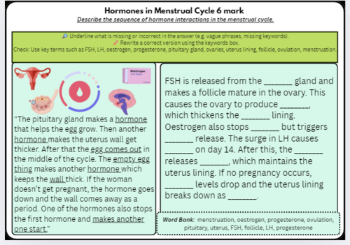 Hormones in Menstrual Cycle GCSE Biology 2 | 6 Mark Exam Question ...