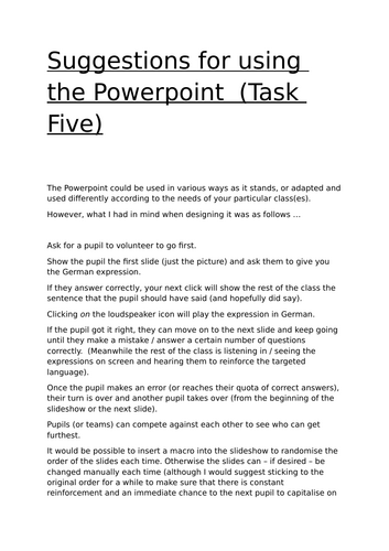 German, Hausarbeit (Household Chores)-unit of work, 10 tasks (main ...