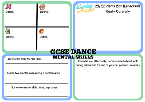 GCSE DANCE AQA - mixture of worksheets | Teaching Resources