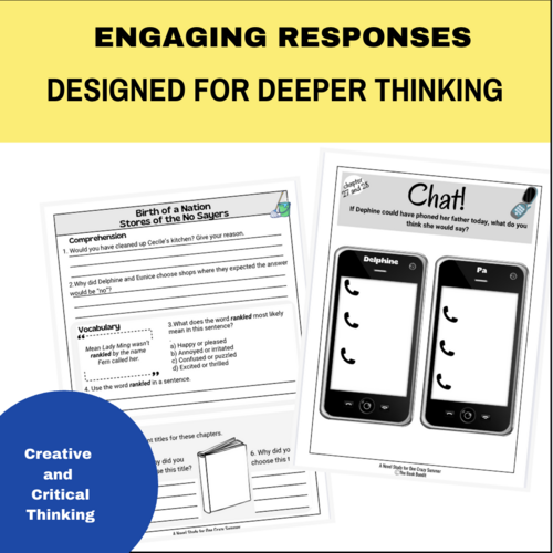 ONE CRAZY SUMMER Novel Study based on the story by Rita Williams-Garcia ...