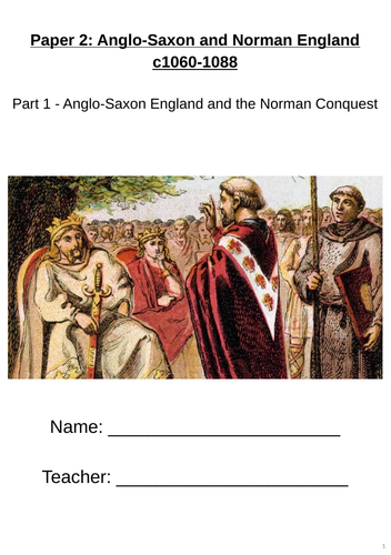Pupil workbook for Anglo Saxon and Norman England Edexcel GCSE history ...