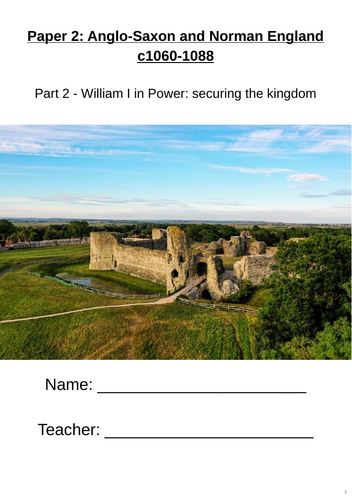 Pupil workbook for Anglo Saxon and Norman England Edexcel GCSE history ...
