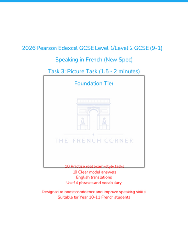 2026 Pearson Edexcel GCSE French – Speaking Task 3: Picture Task ...