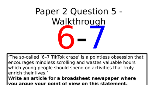 Paper 2 Question 5 - 11 lessons | Teaching Resources