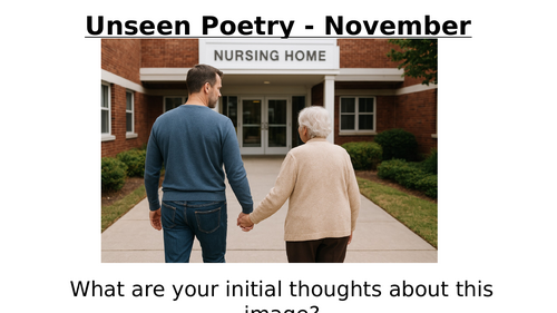 Unseen Poetry November by Armitage | Teaching Resources