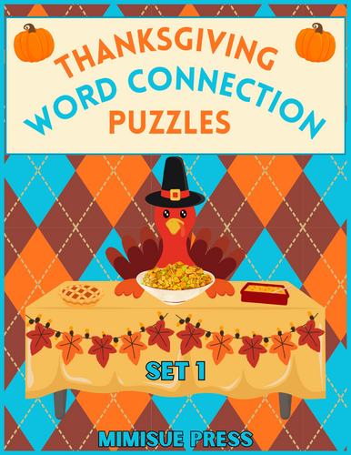 3 Thanksgiving Word Connections Puzzles SET 1 (Holiday/Party Game ...