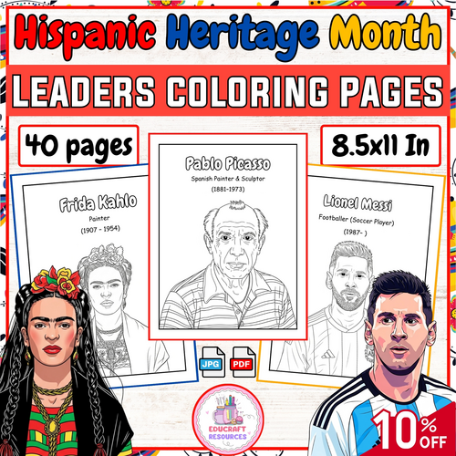 Hispanic Heritage Month coloring pages | Hispanic Heritage Leaders ...