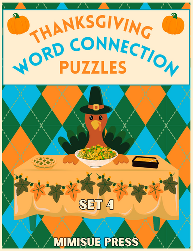 3 Thanksgiving Word Connections Puzzles SET 4 (Holiday/Party Game ...
