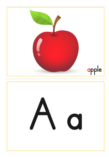 Alphabet Flashcards | Uppercase & Lowercase Letters + Picture Words ...