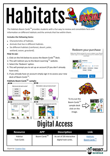 Habitats Boom Cards™ - Distance Learning | Teaching Resources