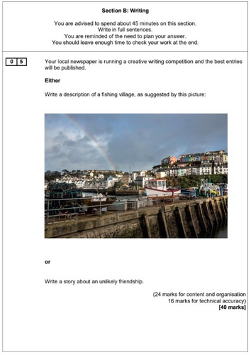 AQA English Language Paper 1 Section B – Collection (17 Papers) | Teaching Resources