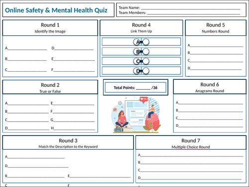 Online Safety & Mental Health – Interactive Classroom Quiz (50 ...
