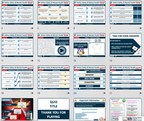 Online Safety & Mental Health – Interactive Classroom Quiz (50 ...