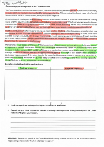 KS4 Changing UK economy: Population growth and decline | Teaching Resources