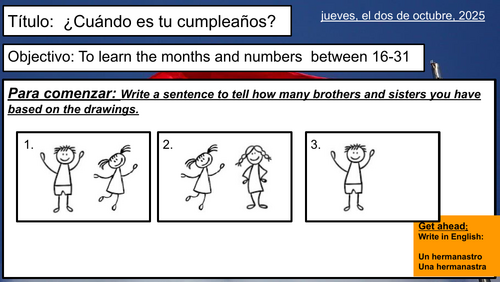 ¿Cuándo es tu cumpleaños?| When is your birthday| Spanish|KS3 ...